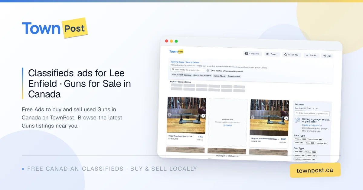 Classifieds ads for Lee Enfield · Guns for Sale in Canada · TownPost