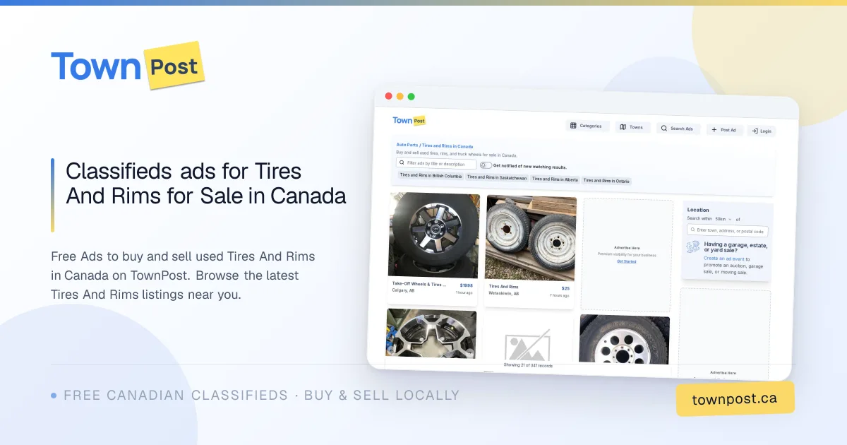 Classifieds ads for Tires And Rims for Sale in Canada · TownPost